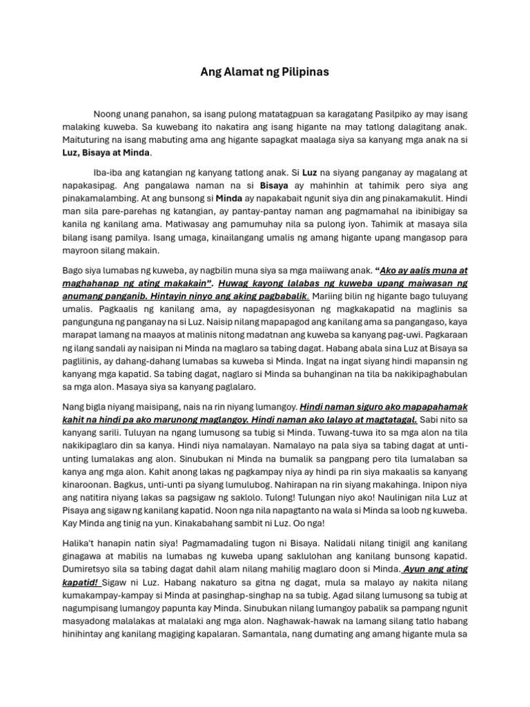 Ang Alamat NG Pilipinas - 013946 | PDF