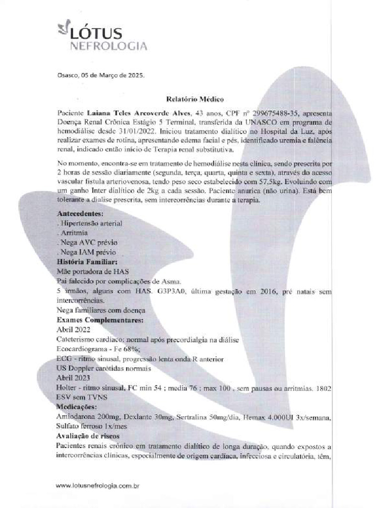 RELATORIO MEDICO LAIANA - Compressed-1 | PDF