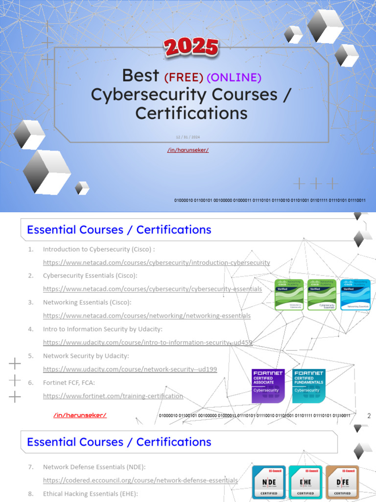 Best Online Free Urses Certifications Pdf Security Computer Security