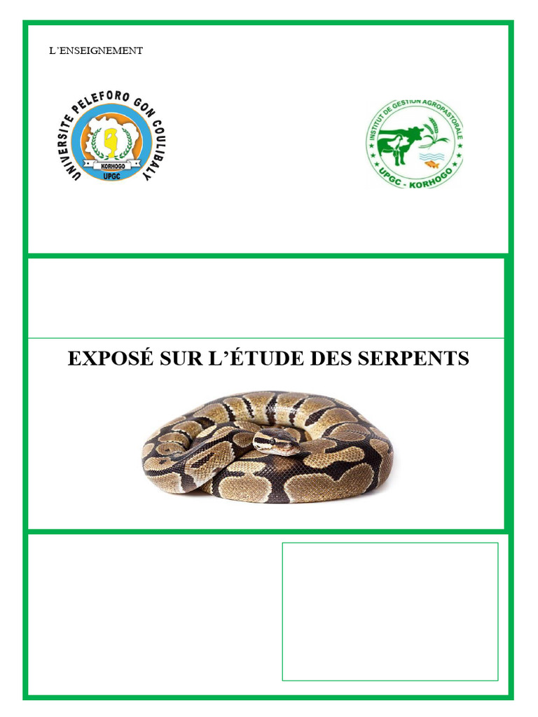 Reproduction et classification des serpents | PDF | Serpent | Prédation
