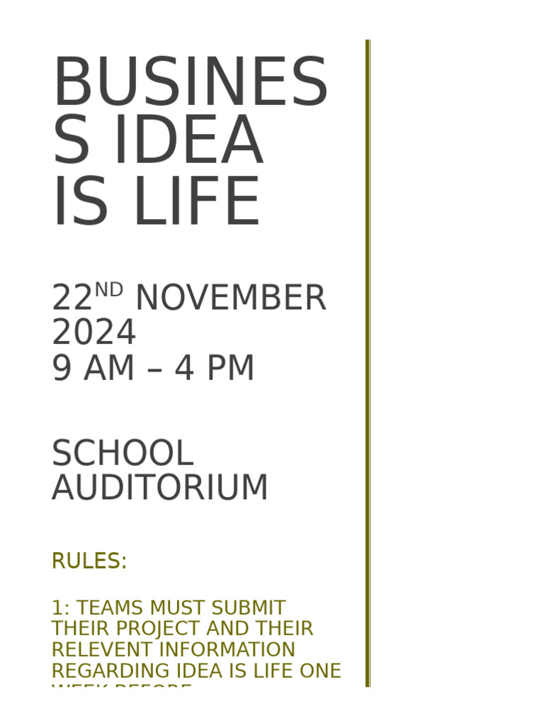 Business Idea Is Life | PDF