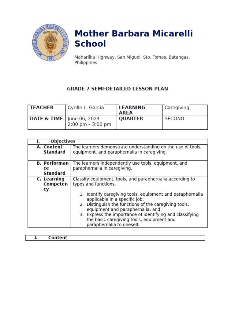 TLE Lesson Plan (Demo) | PDF