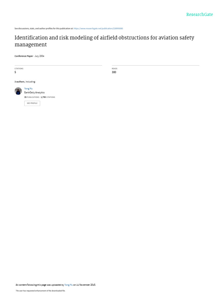 Identification and Risk Modeling of Airfield Obstr | PDF | Lidar ...