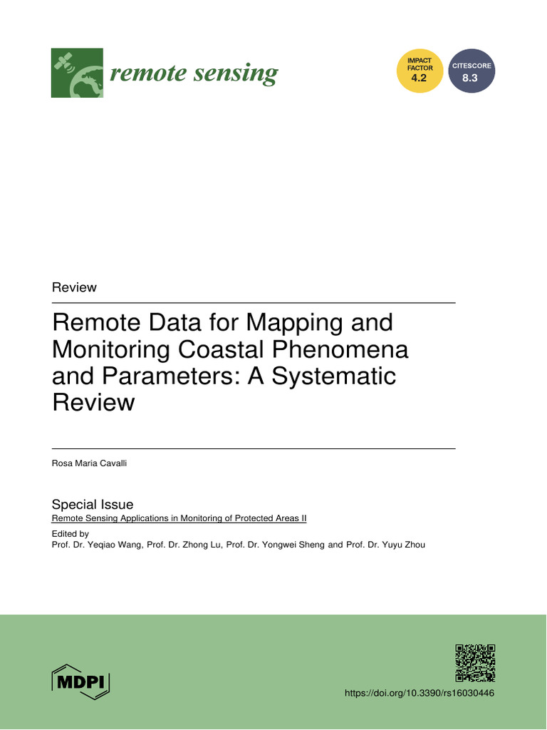 Remote Data For Mapping and Monitoring Coastal Phenomena and Parameters - A Systematic Review ...
