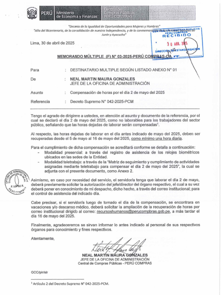 Memo Multiple 003-2025-Oa | PDF