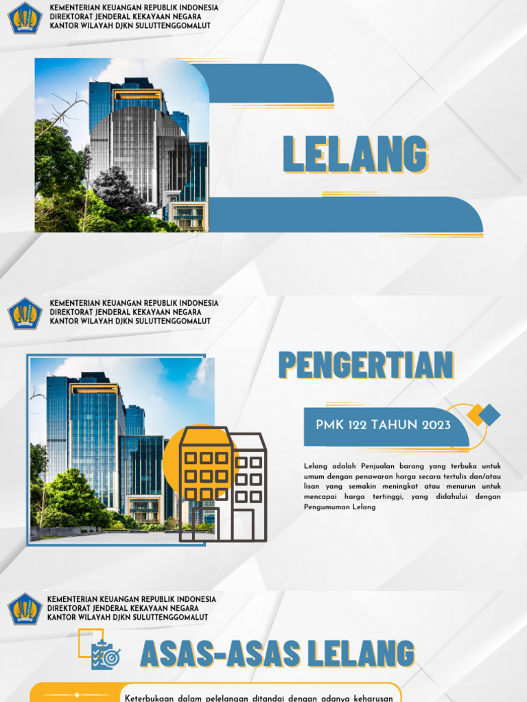 PMK 122 Tahun 2023: Panduan Lelang | PDF