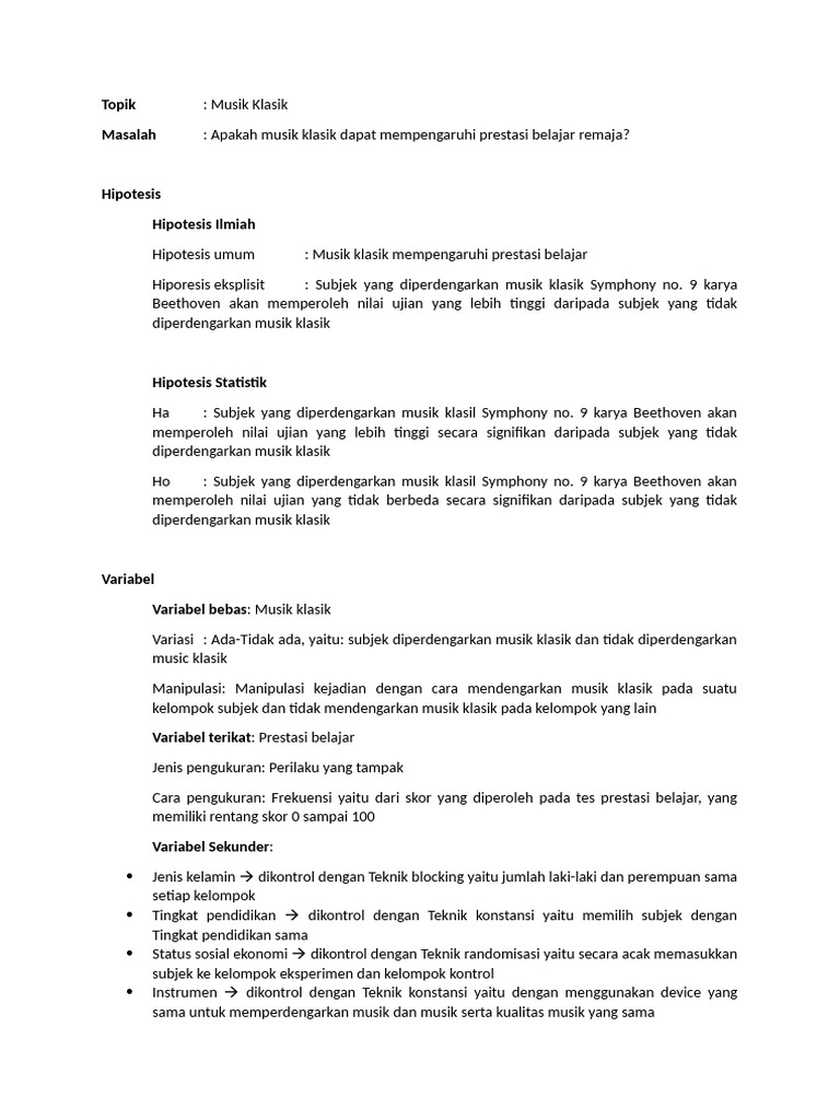 Contoh Perancangan Eksperimen | PDF