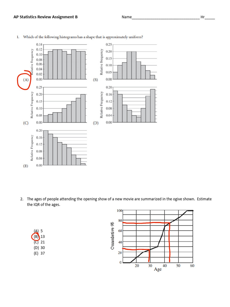Stats Medic AP Review Worksheet B | PDF | Statistics | Multivariate ...