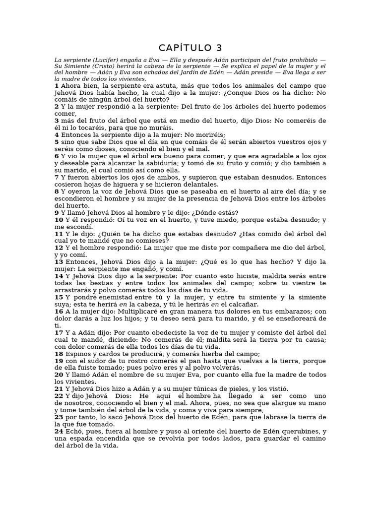 Génesis Cap 3 | PDF | Víspera | Adán