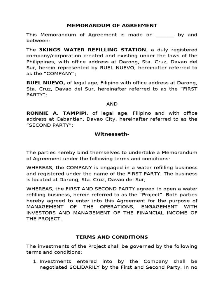 Prenda Agreement for Water Business | PDF | Private Law | Justice