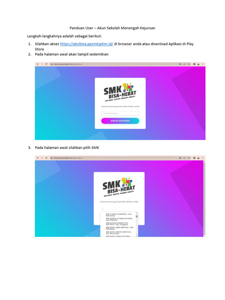 Materi 1-Panduan User SMK - Aksi Bisa - Joss | PDF