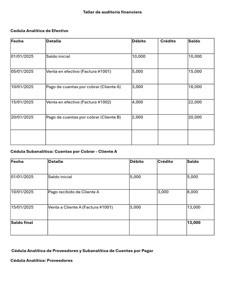 Taller de Auditoría Financiera - Docx 20250502 210546 0000 | PDF ...