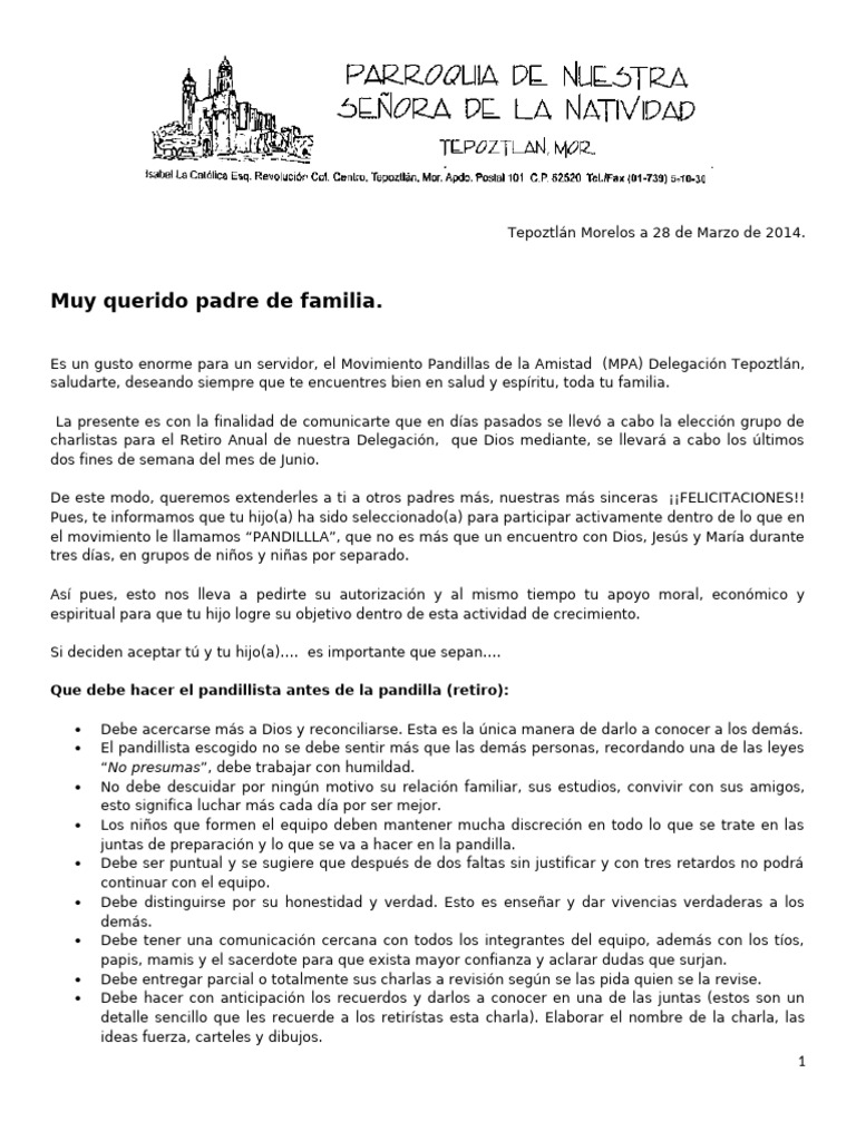 Carta a padres de familia MPA | PDF