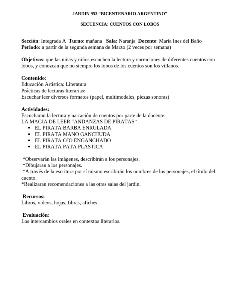 SEcuencia Cuentos Con Lobos | PDF