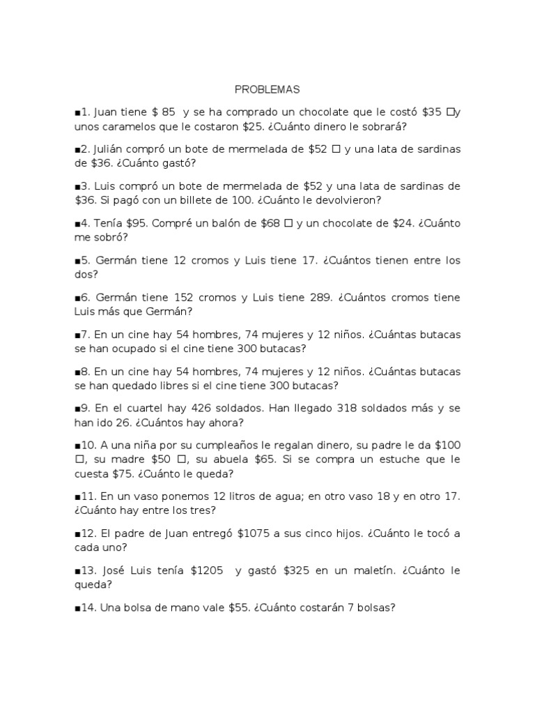 Problemas de Operaciones Basicas | PDF | Libra esterlina | Moneda