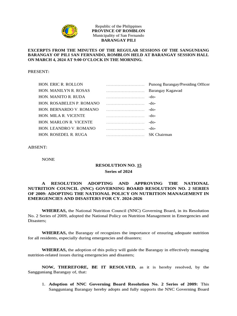 NNC Board Resolution No. 2 Series of 2009 | PDF