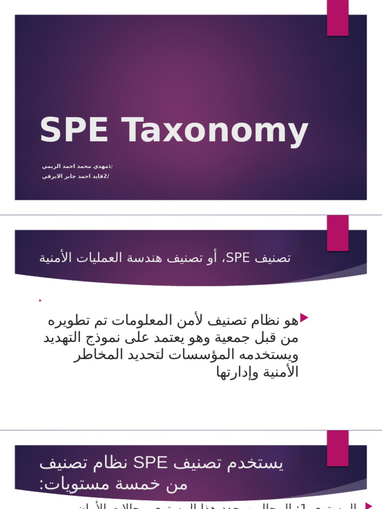 SPE Taxonomy | PDF