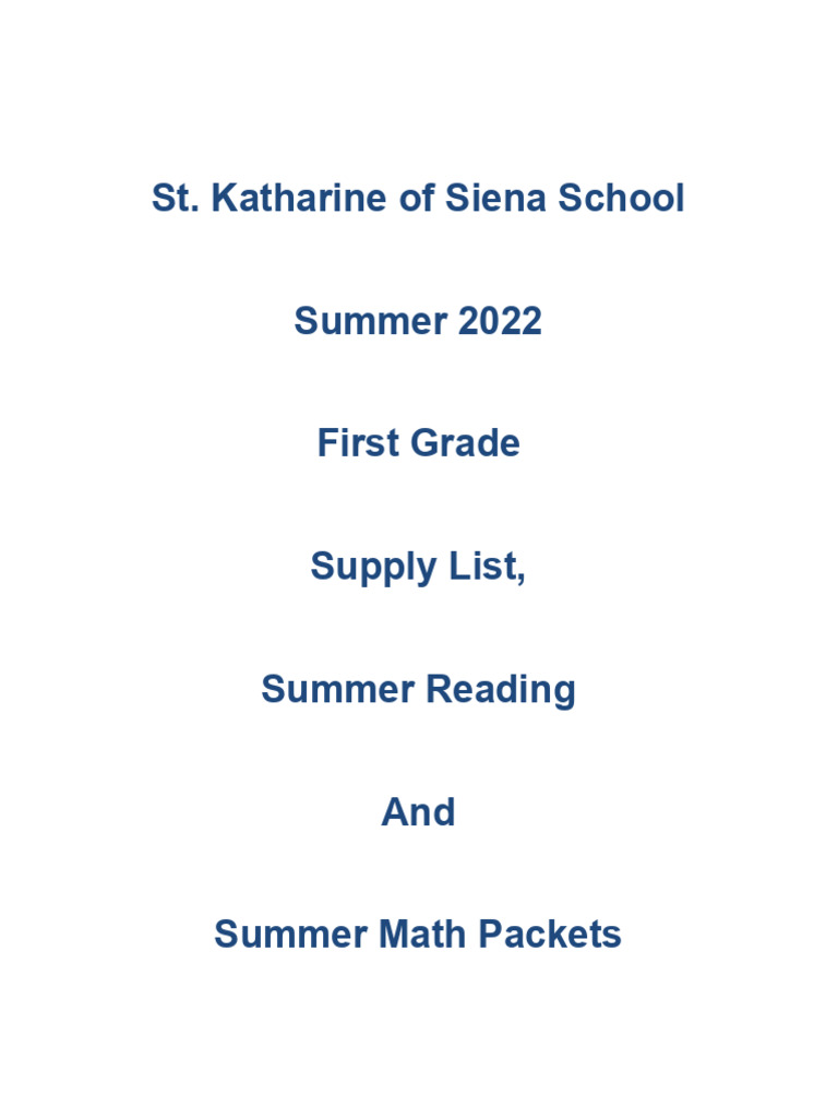 1st GR Summer Reading Math Packet Final 051422 | PDF