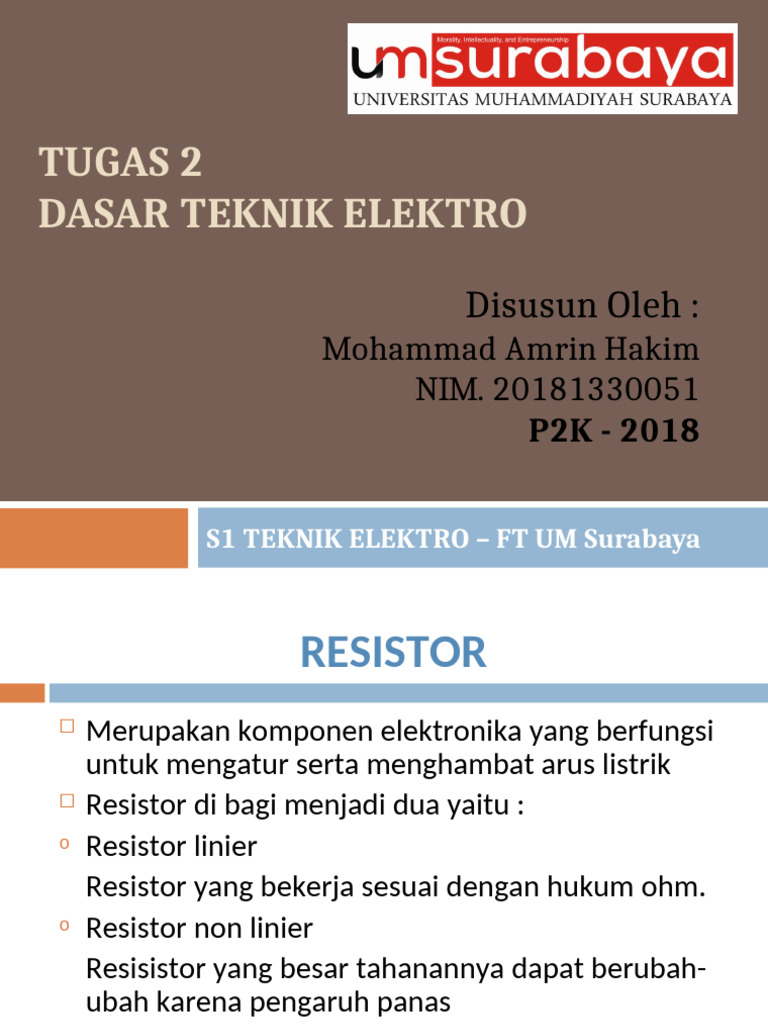 Tugs2 DasarTE M.amrinHakim 20181330051 P2K TE FT UMSurabaya | PDF
