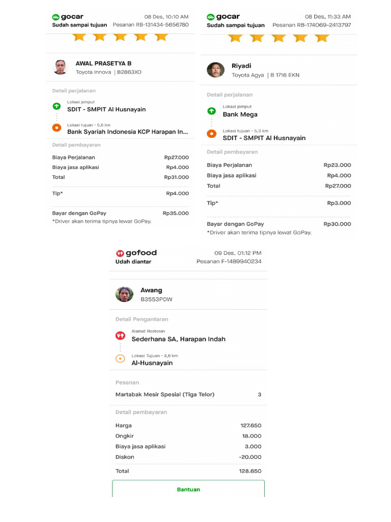 Biaya Jalan Dan Konsumsi JLN Des | PDF