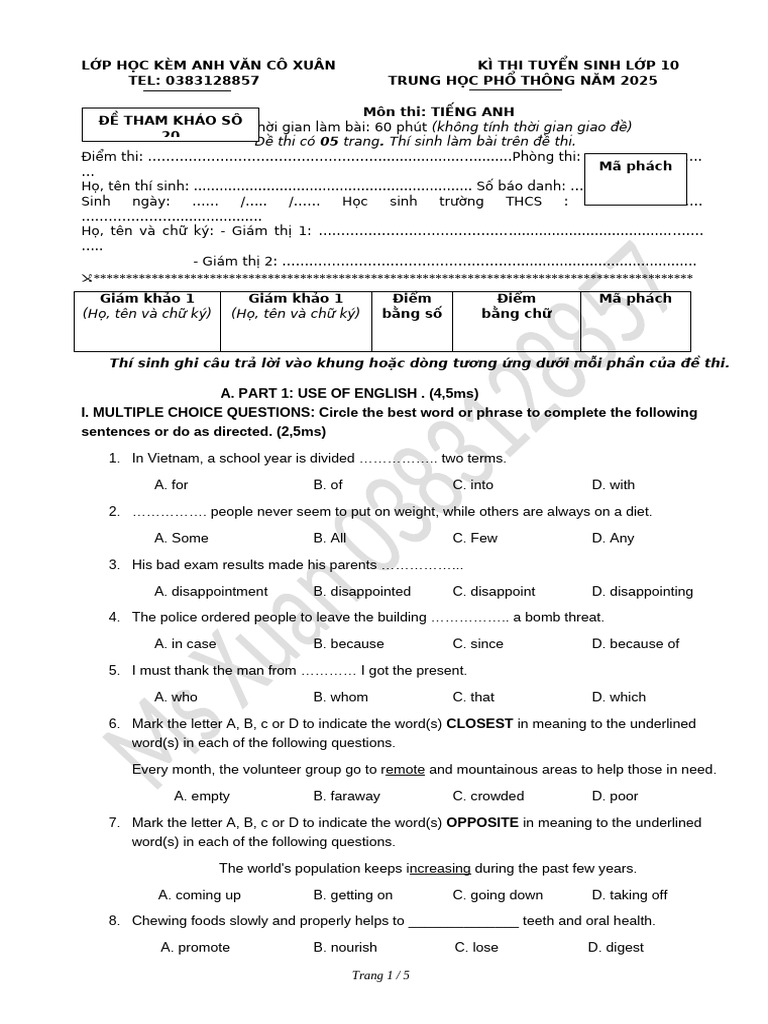 De 20 Tkts l10 DGNL Form 2025 | PDF | English Language | Learning