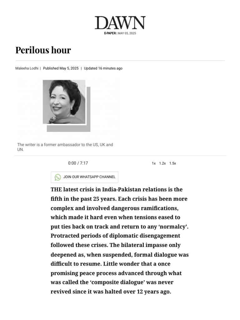 Perilous Hour - Newspaper | PDF | International Relations