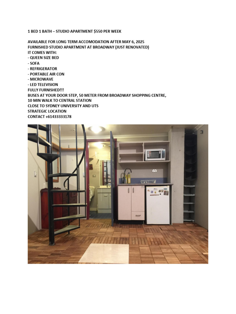 Fully Furnished Studio Apartment | PDF