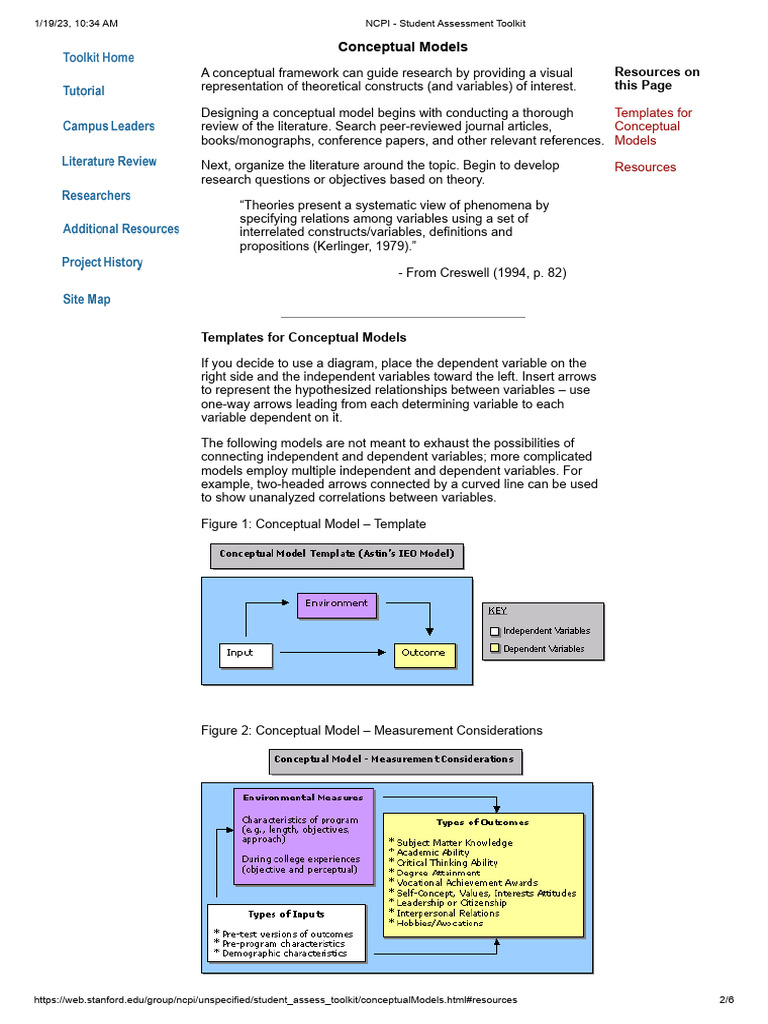 00-Conceptual Framework Design NCPI - Student Assessment Toolkit | PDF ...