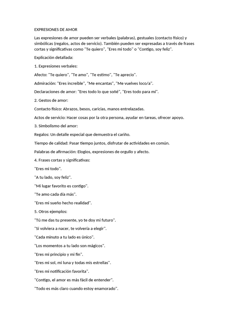 Expresiones de Amor | PDF