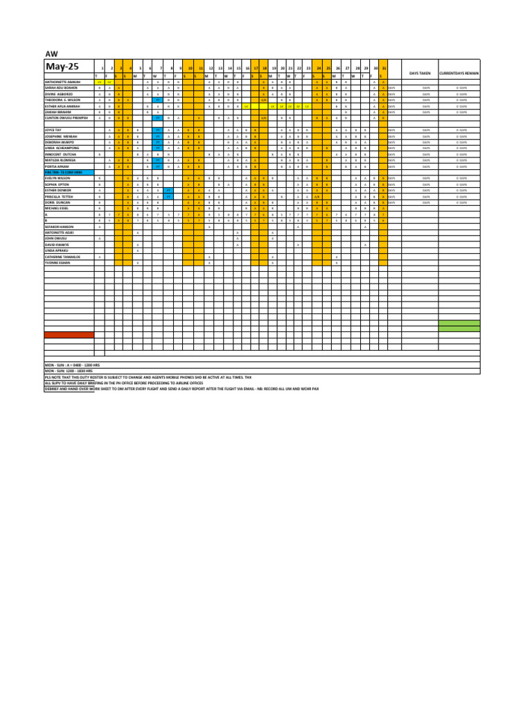 AW ROSTER MAY 25 AMENDED_250430_160725 | PDF