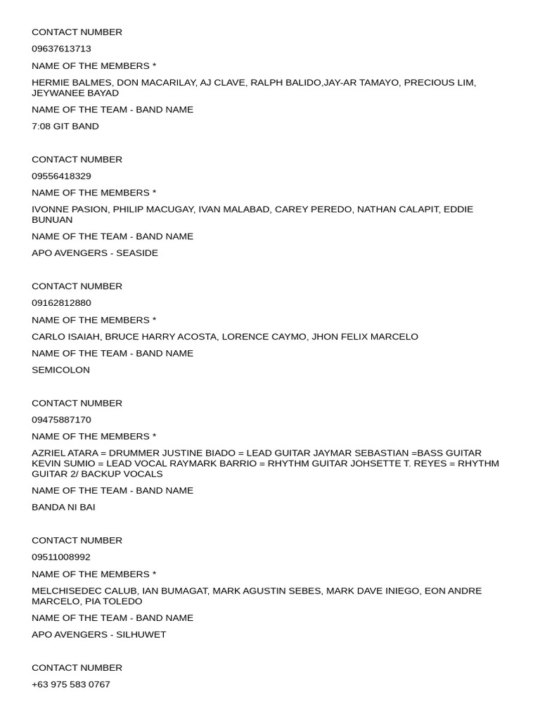 Battle of The Bands | PDF