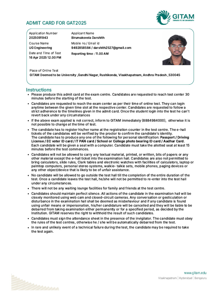 Apply - Gitam.edu Admitcard - Aspx Appno LwDZ5KFhe4zgr2a4rQ9etA &stream KqaYBPX+0eZPLek2TSZ5OQ ...