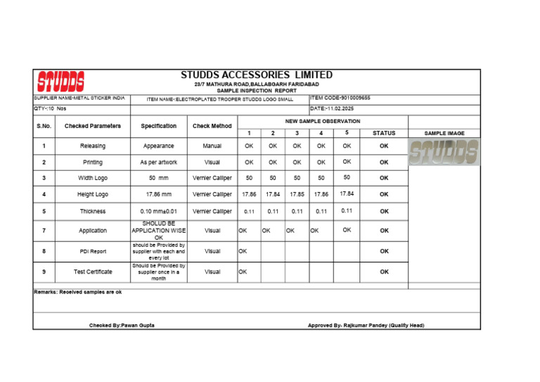 Studds Logo Sample Small | PDF