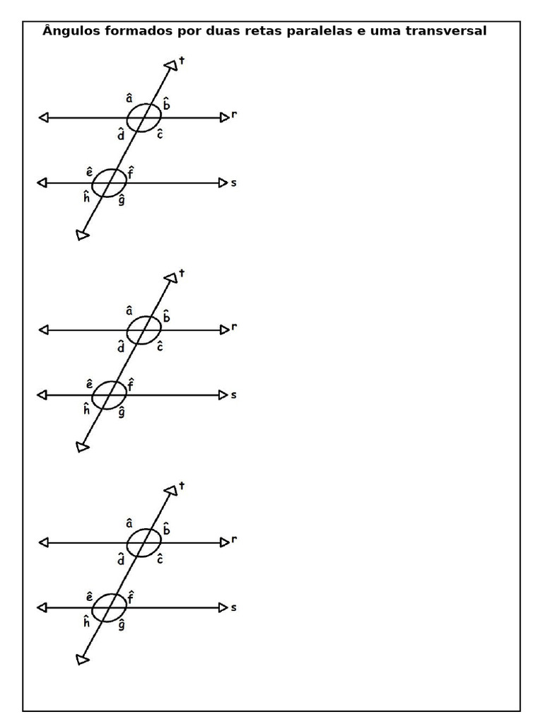 Ângulos Formados Por Duas Retas Paralelas e Uma Transversal | PDF
