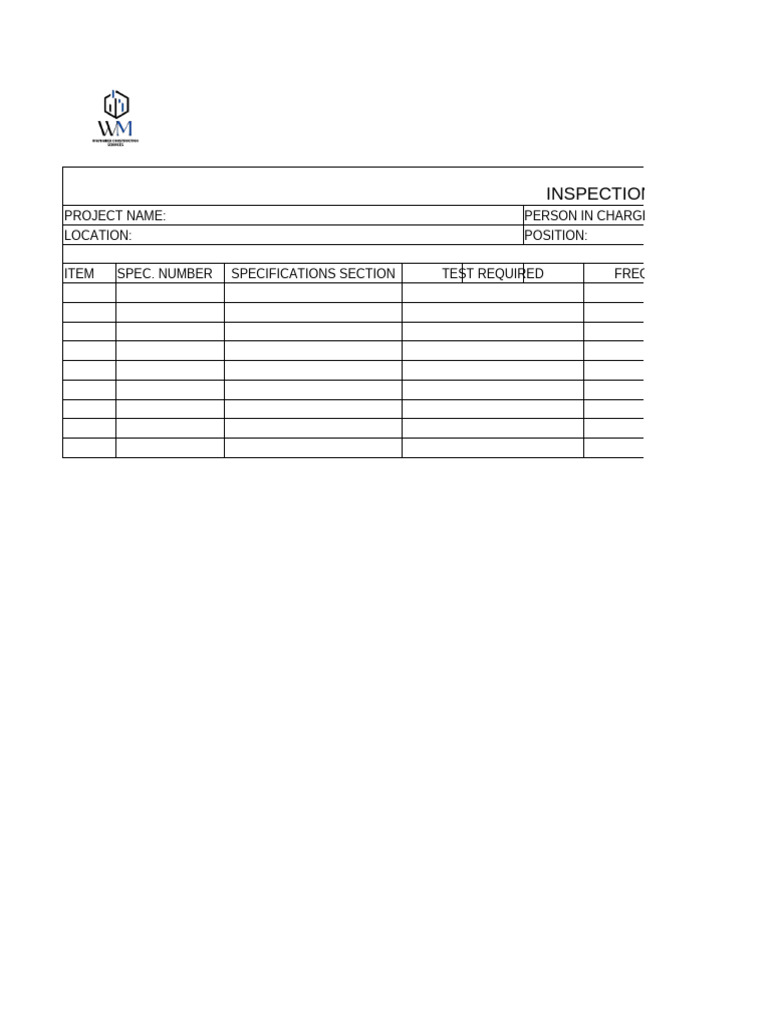 Inspection Test Plan | PDF
