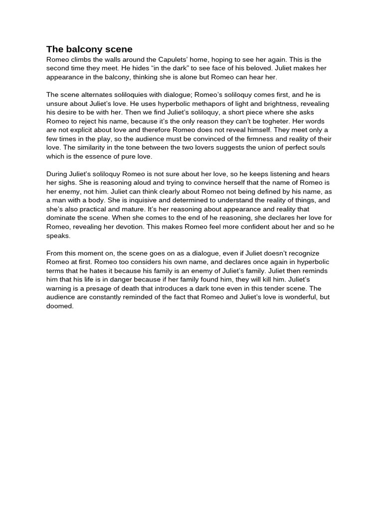 The Balcony Scene | PDF