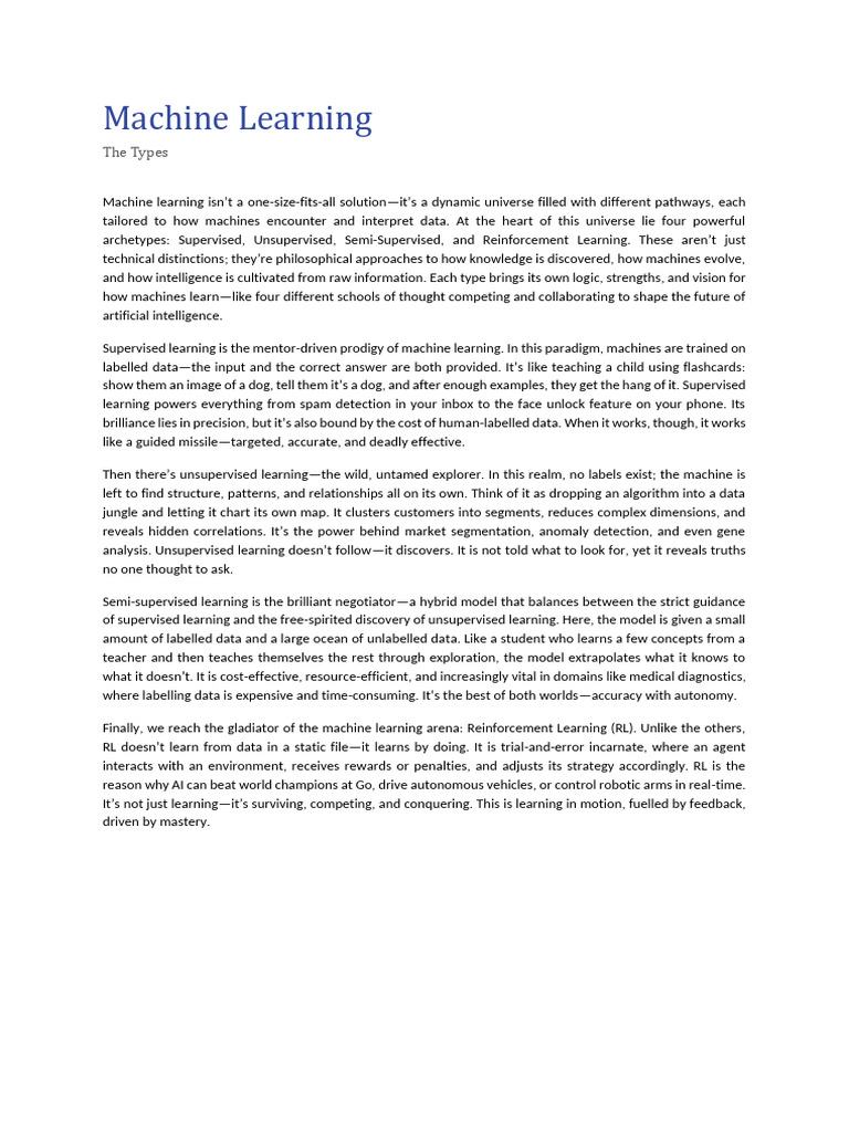 Machine Learning - The Type | PDF | Machine Learning | Behavior ...