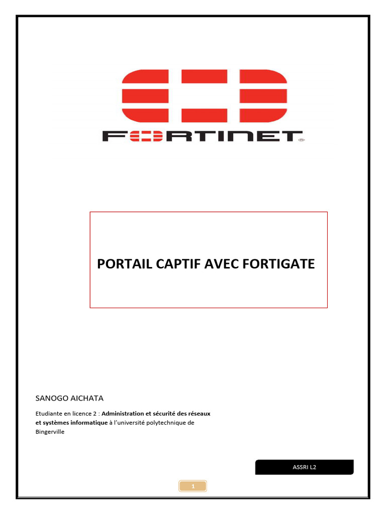 Activation D'un Portail Captif Avec Fortigate | PDF | Pare-feu (informatique) | Sécurité des ...