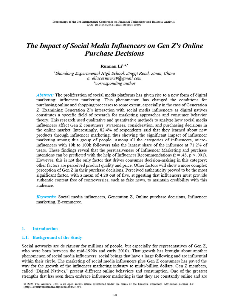 Influence of Social Media on Gen Z Purchases | PDF | Marketing | Behavior