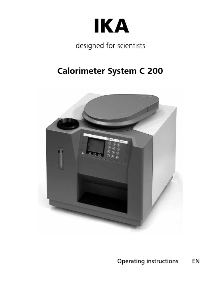 Calorimeter System C 200: Operating Instructions EN | PDF