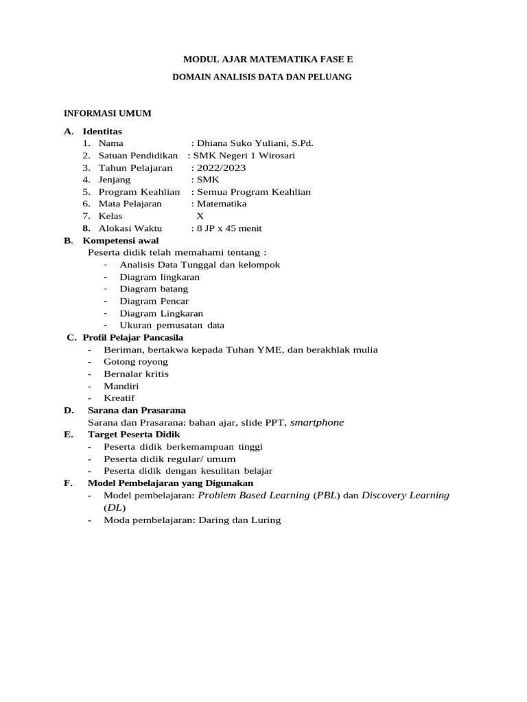 Modul Statistika 2024 | PDF