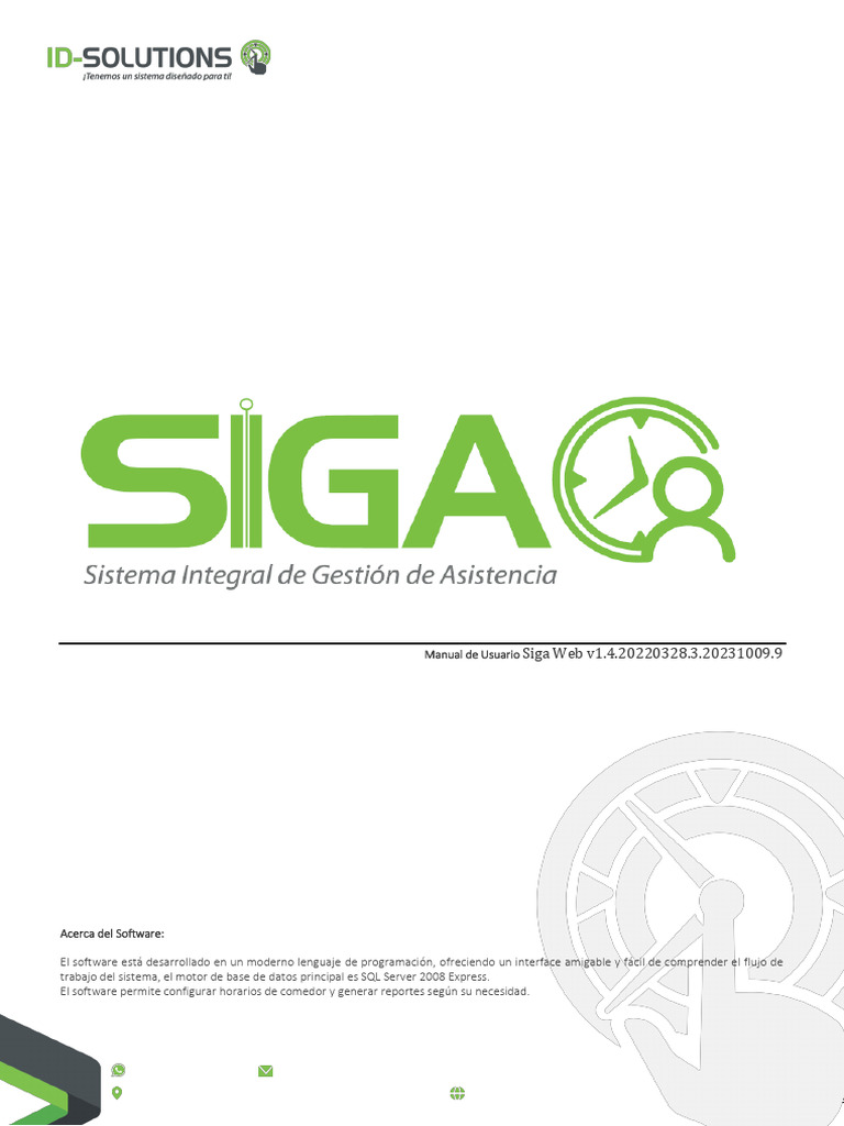 Manual de Asistencia - Siga Web V 1.4.3.9 | PDF | Contraseña | Software