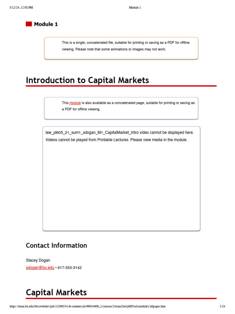 Module 1 - Capital Markets | PDF | Stocks | Bonds (Finance)