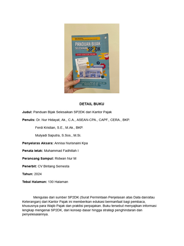 Panduan SP2DK untuk Wajib Pajak | PDF