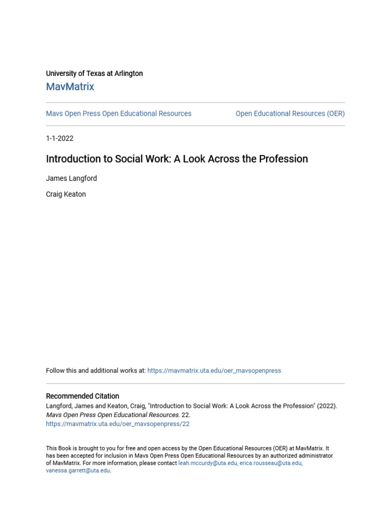 Introduction To Social Work - A Look Across The Profession | PDF ...