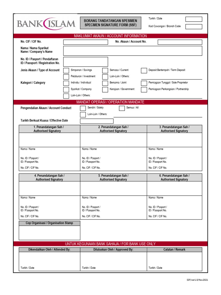 App 4 - Specimen Signature Form (SSF) | PDF | National Security | Legal ...