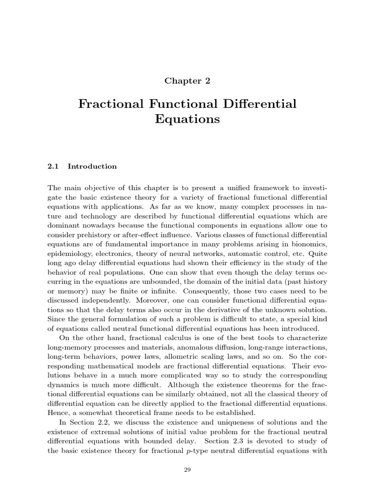 2023 Fractional Functional Differential Equations Pdf Equations Differential Equations