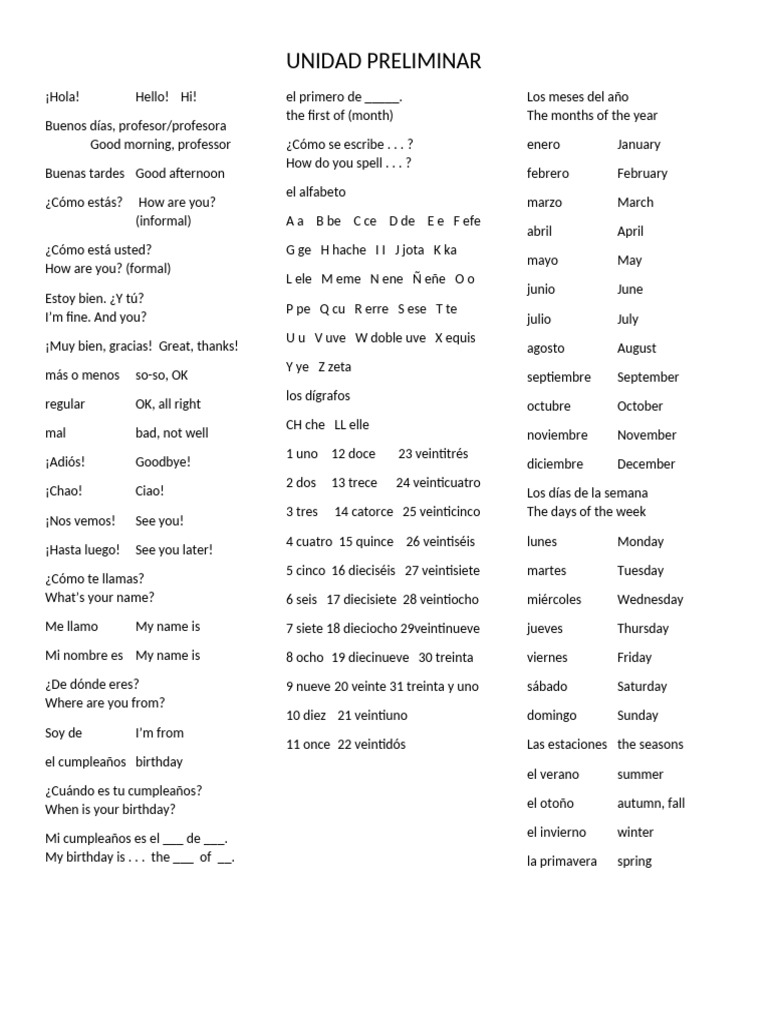 sp1 Entreculturas Vocab | PDF