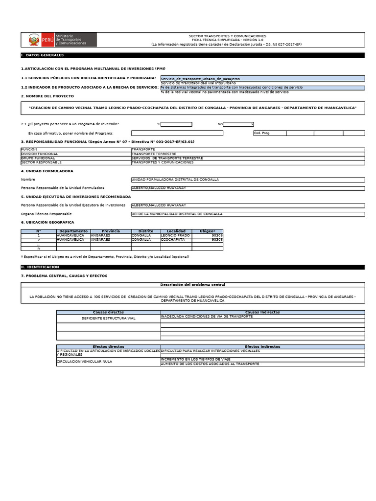 FTS-MTC CONGALLA | PDF | Transporte | Infraestructura