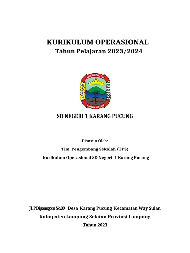 3 Dokumen 1 KOSP Kurikulum Merdeka Mandiri Berubah 2023 - 2024 Sidomulyo | PDF